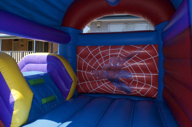 SpiderMan Jumping Castle Hire and Slide | Wonderland Jumping Castles