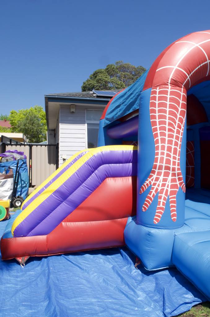 SpiderMan Jumping Castle Hire and Slide | Wonderland Jumping Castles